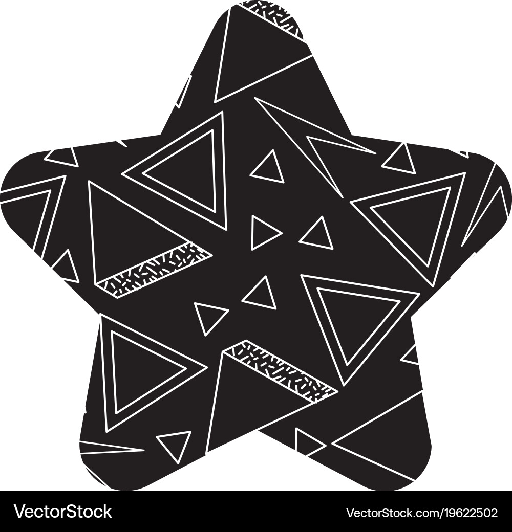 Pattern shape star with geometric memphis style Vector Image