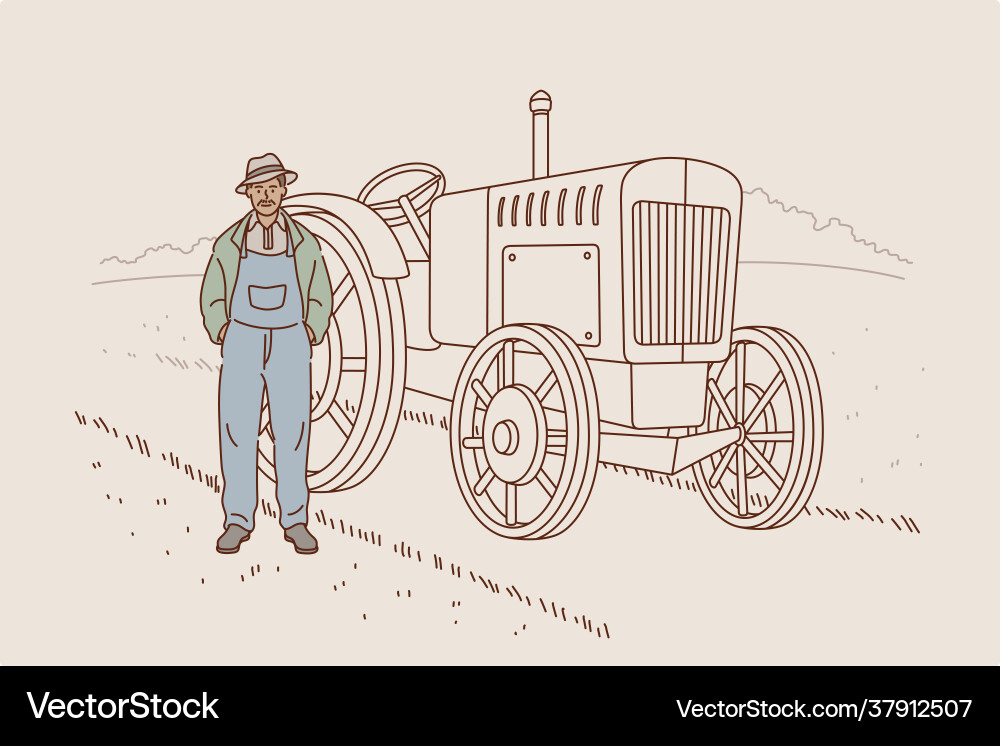 Harvest and working on farm concept Royalty Free Vector