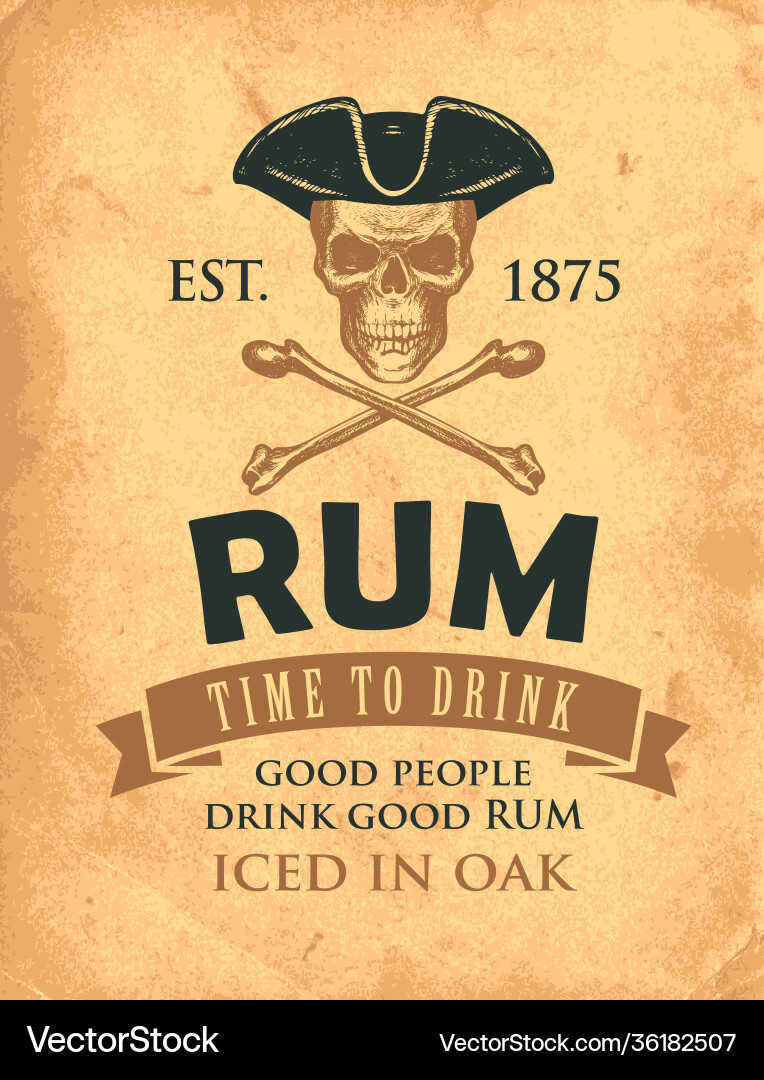 Retro banner on theme good rum Royalty Free Vector Image