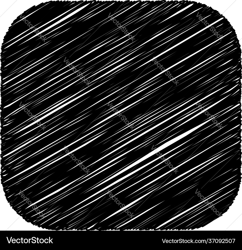 Rounded square with sketchy scribble doodle Vector Image