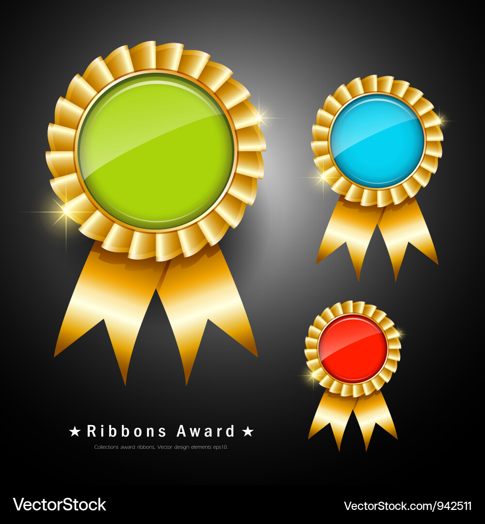 Collections colorful ribbons award Royalty Free Vector Image - VectorStock