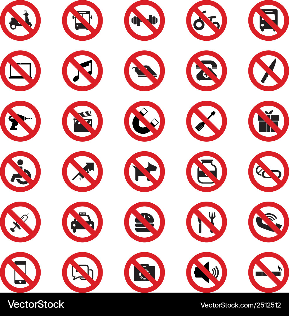 Prohibited Sign Vector