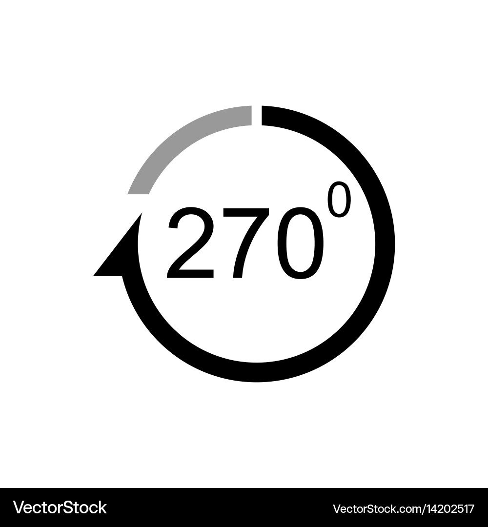 Angle 270 degrees icon Royalty Free Vector Image