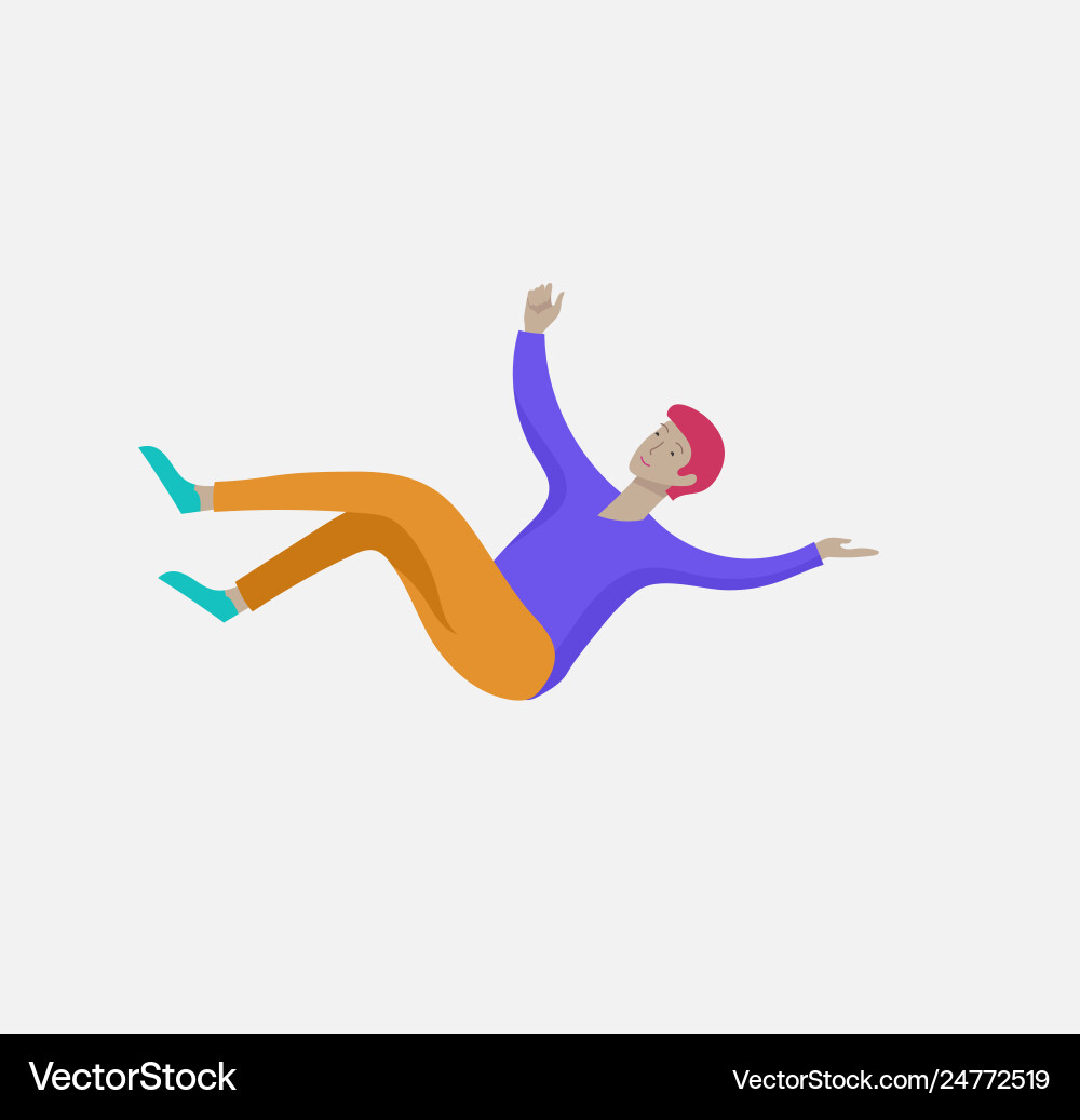 Inspired man flying in space character moving Vector Image