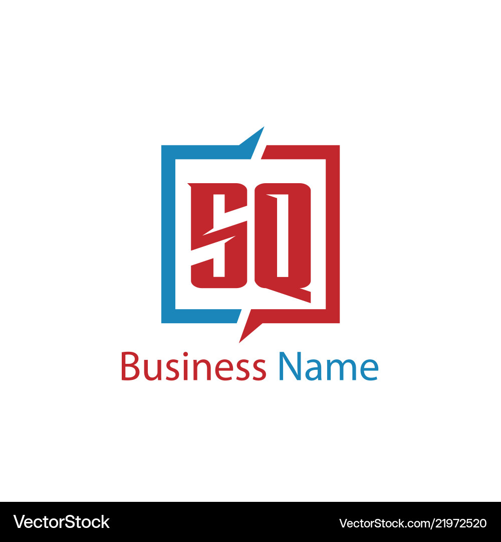 Initial letter sq logo template design Royalty Free Vector
