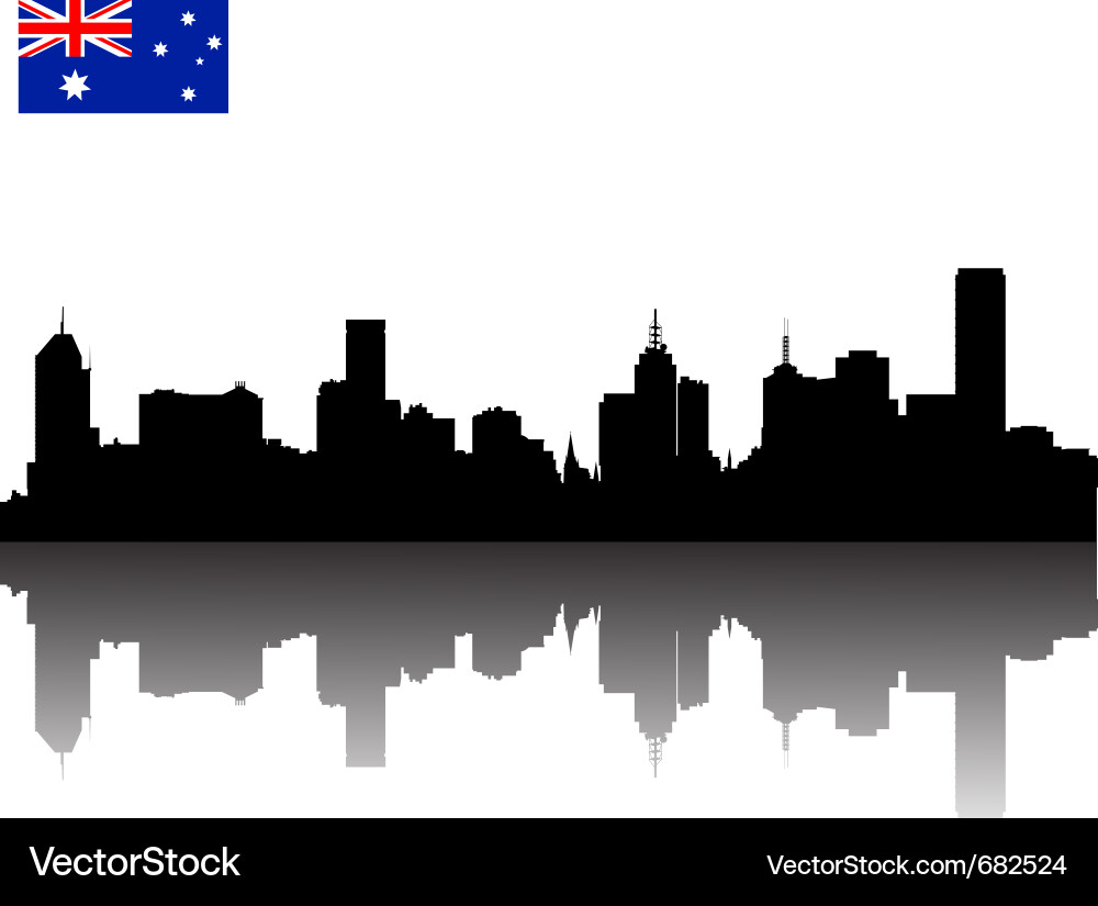 Melbourne silhouette skyline Royalty Free Vector Image