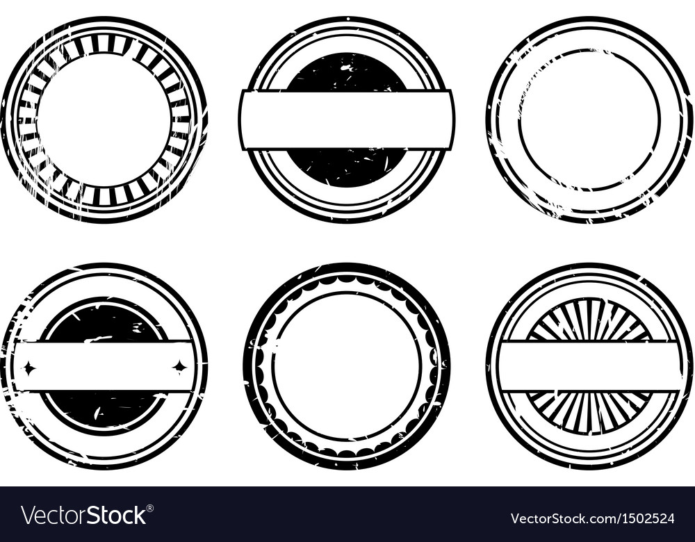 Set of blank black rubber stamps Royalty Free Vector Image
