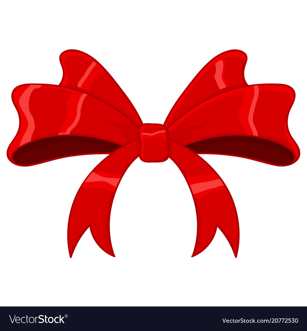 Red ribbon bow Royalty Free Vector Image - VectorStock