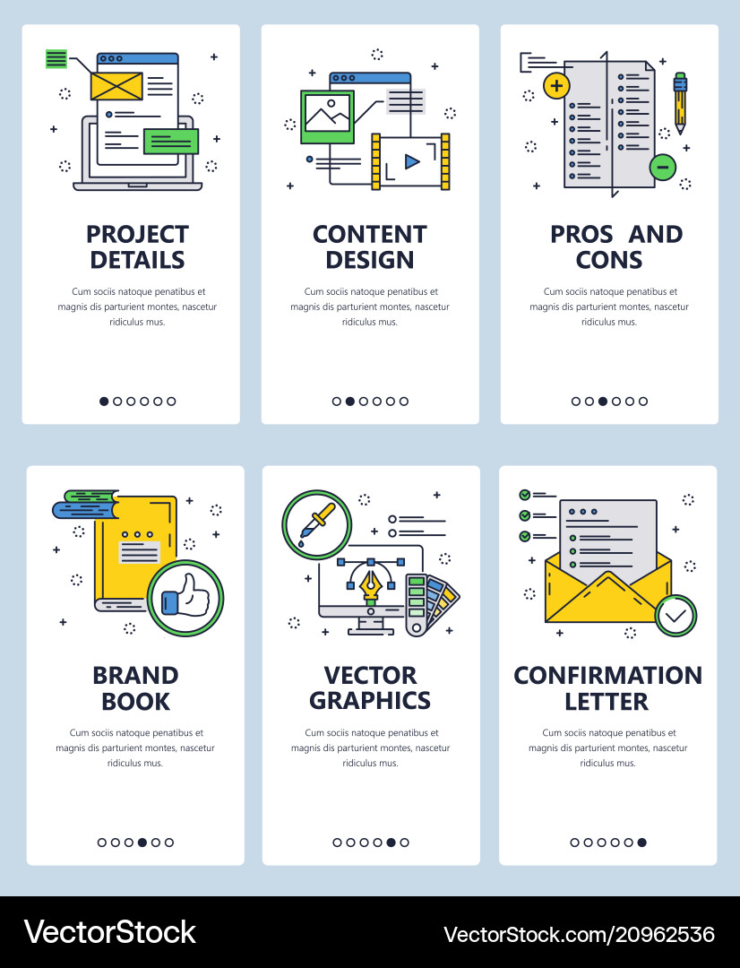 Line art web and mobile app template set Vector Image