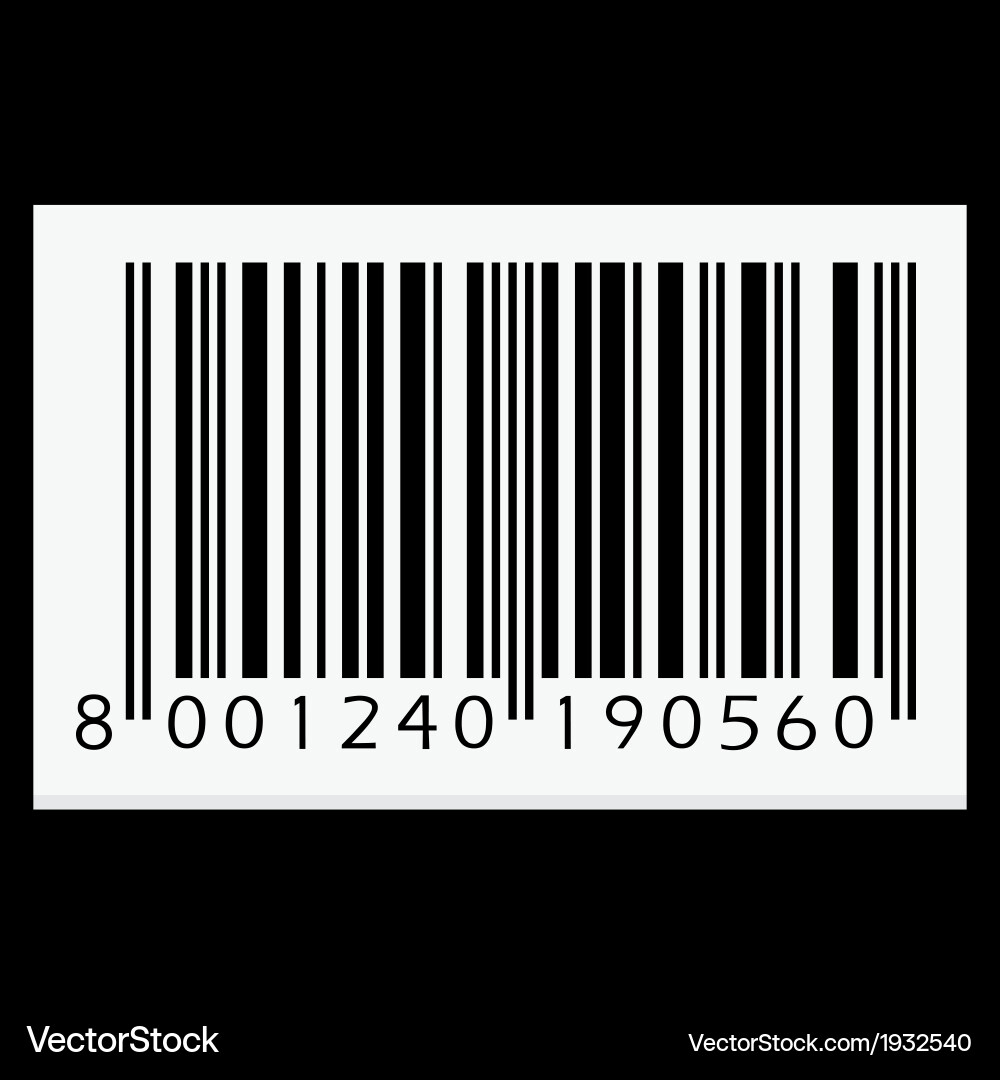 Barcode isolated on black background Royalty Free Vector