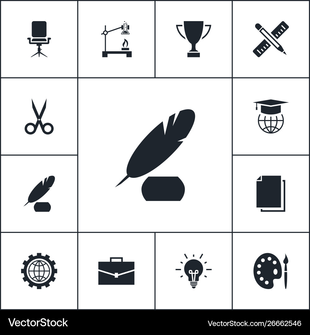 Set education icons simple study elements Vector Image