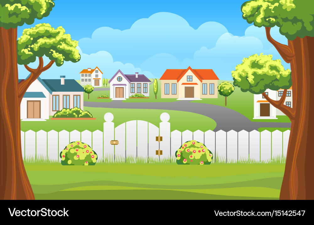 Outdoor backyard background cartoon Royalty Free Vector
