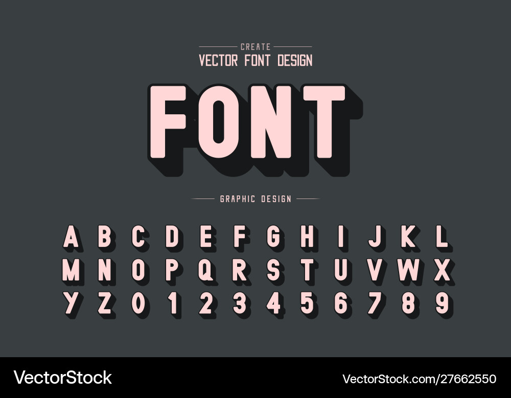 Shadow font and alphabet style typeface letter Vector Image