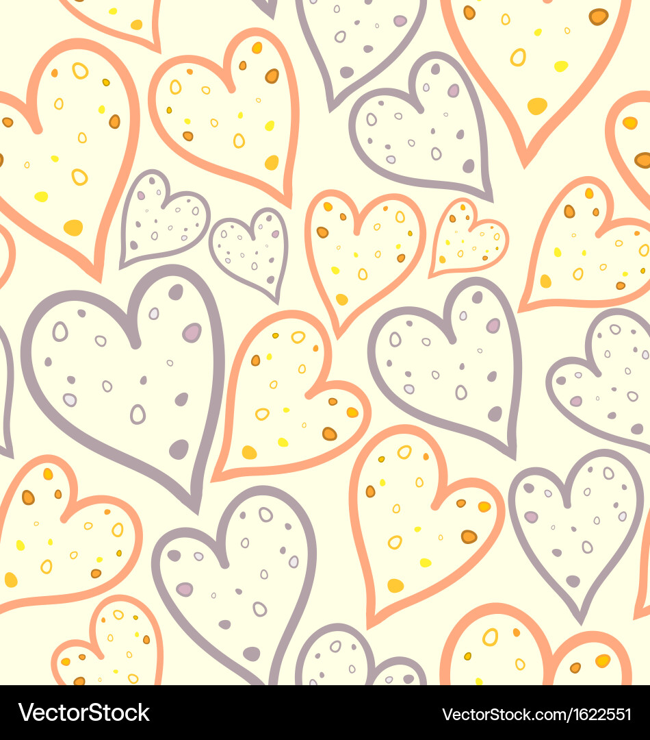 Seamless pattern of dotted hearts Royalty Free Vector Image