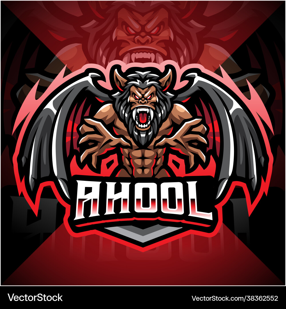 Ahool esport mascot logo design Royalty Free Vector Image