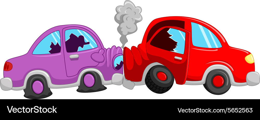 Cartoon car accident Royalty Free Vector Image