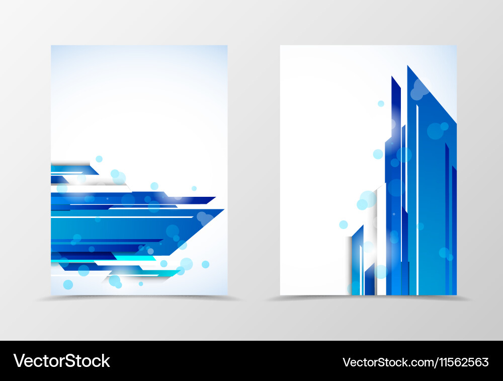 Front and back tech flyer template design Vector Image