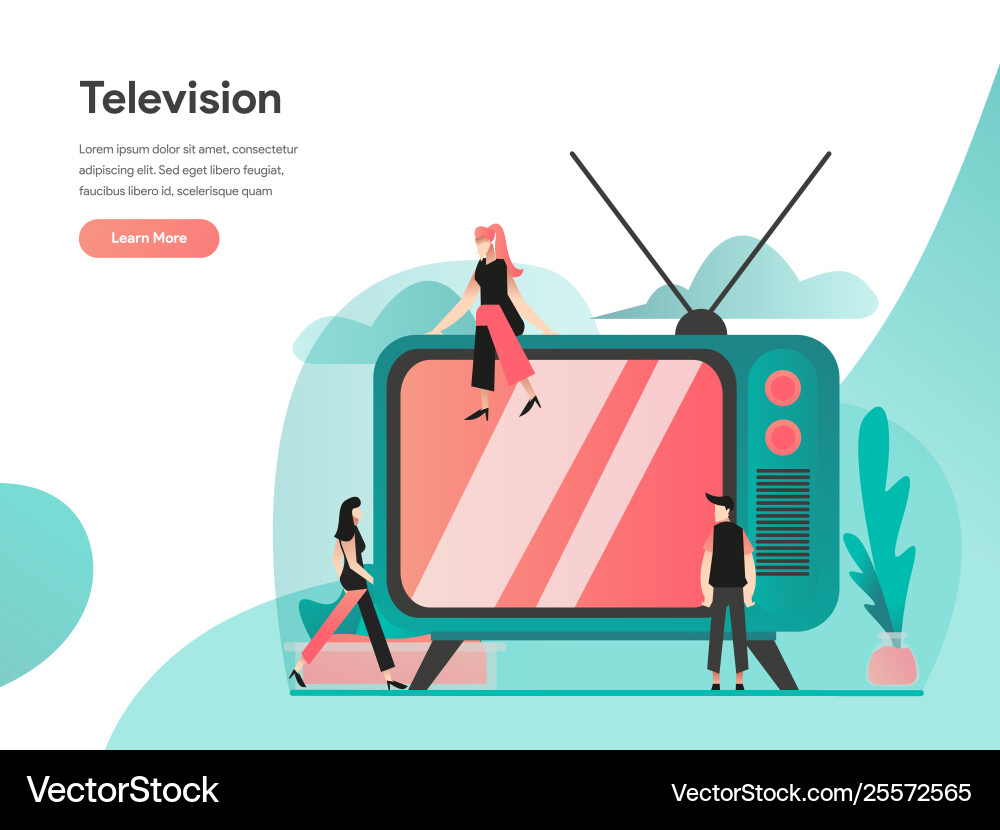 Television concept modern flat design concept Vector Image