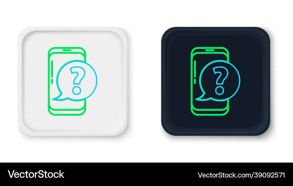 Line mobile phone with question icon isolated Vector Image