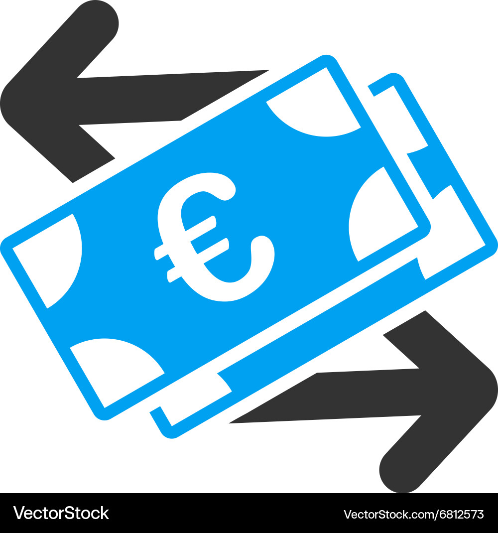 Euro Banknotes Payments Icon Royalty Free Vector Image