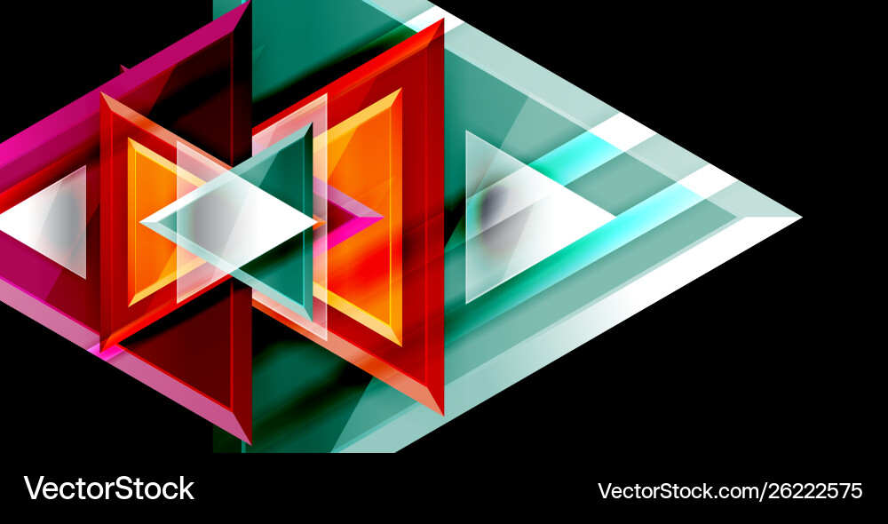 Glossy shiny triangles background Royalty Free Vector Image