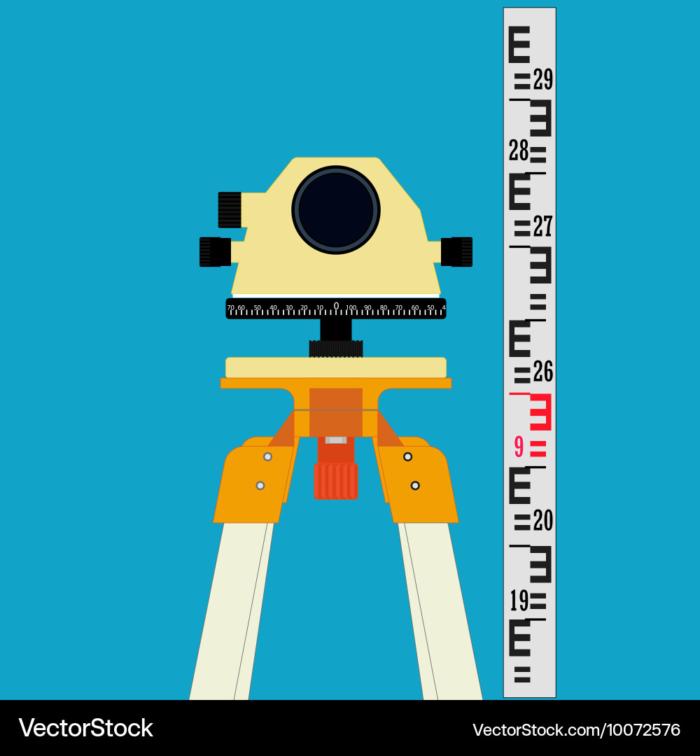 Geodesy-leveling and levelling rejka Royalty Free Vector