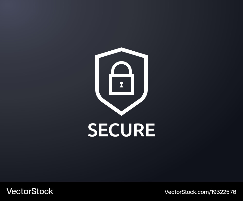 Shield line icon privacy data protection Vector Image