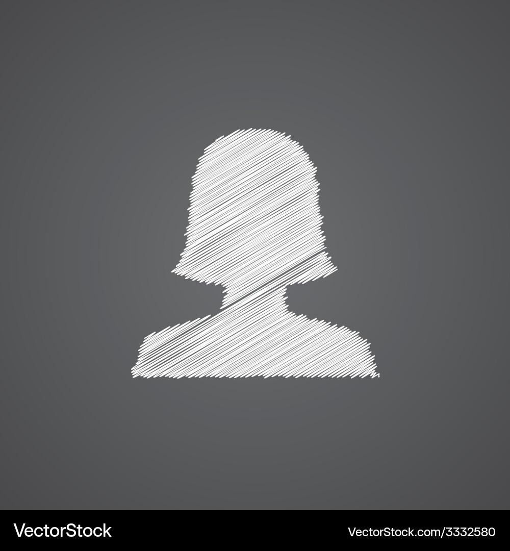 Female profile sketch logo doodle icon Royalty Free Vector