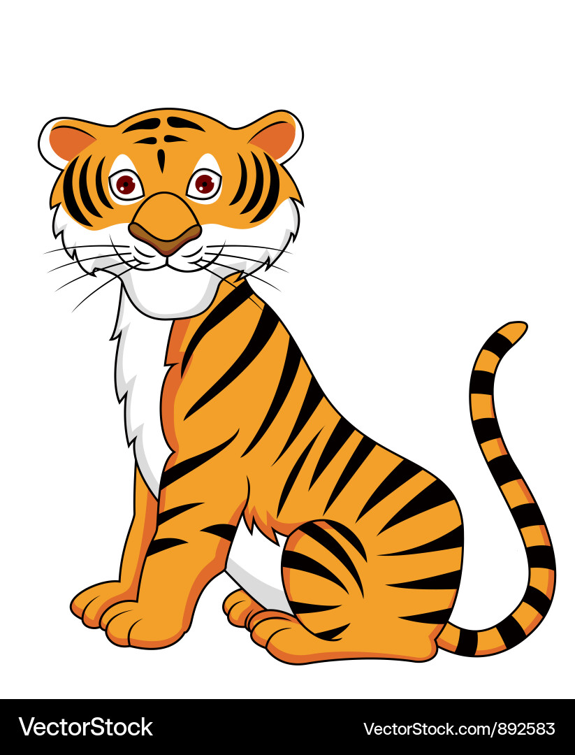 Tiger cartoon Royalty Free Vector Image - VectorStock