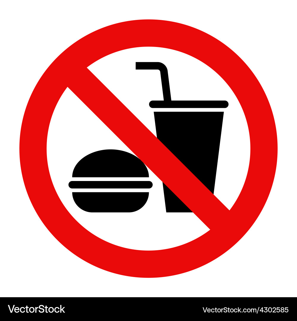 No eating and no drinks allowed Royalty Free Vector Image