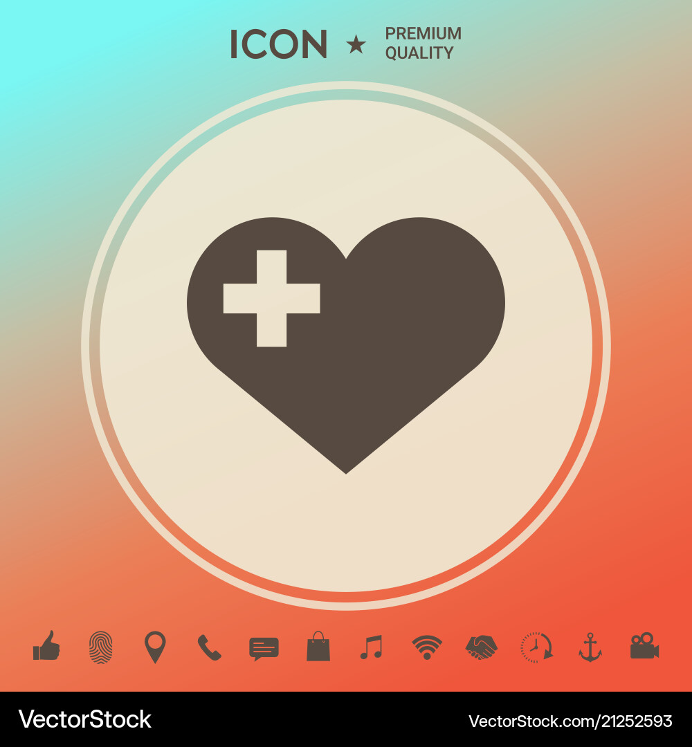Heart with medical cross Royalty Free Vector Image
