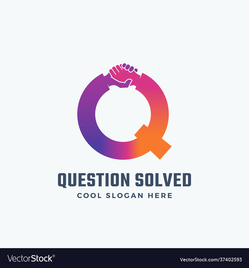 Question solved abstract sign symbol Royalty Free Vector