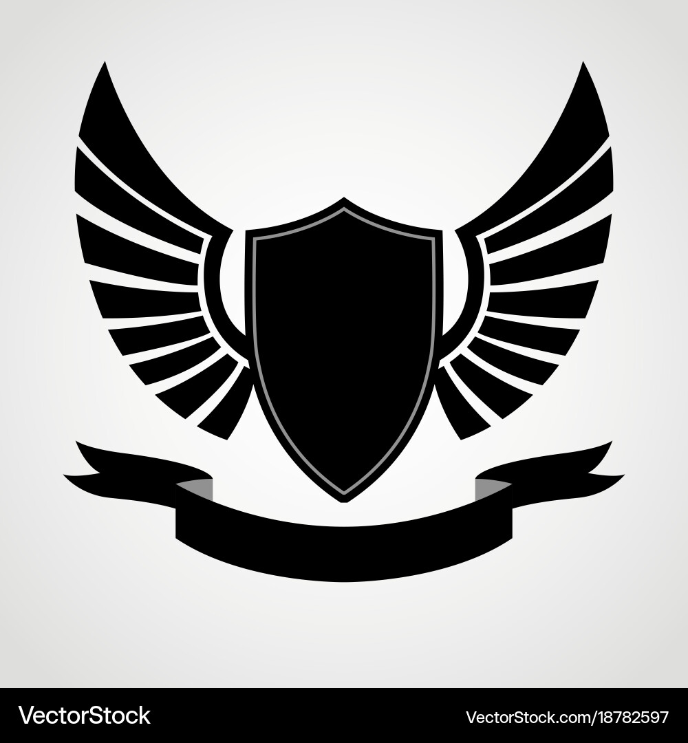 Shield and wings Royalty Free Vector Image - VectorStock