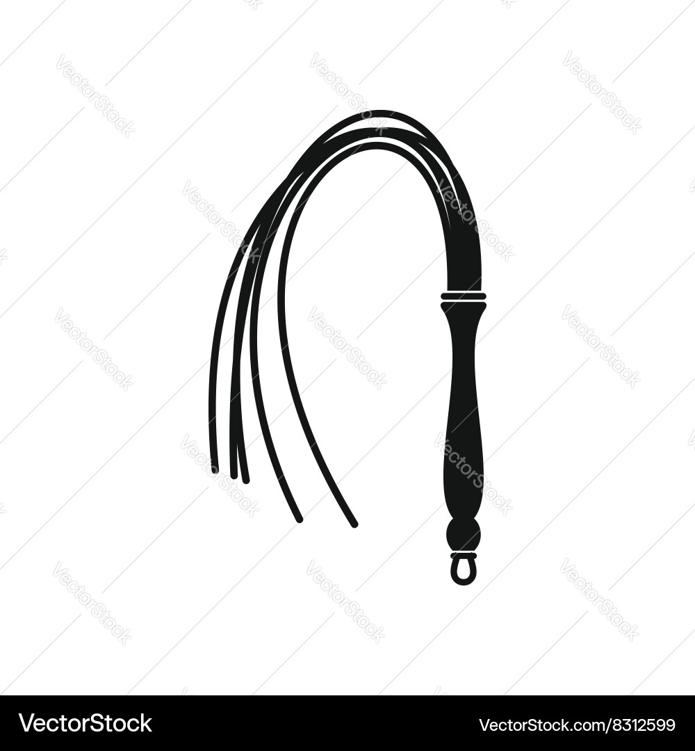 Leather whip icon simple style Royalty Free Vector Image