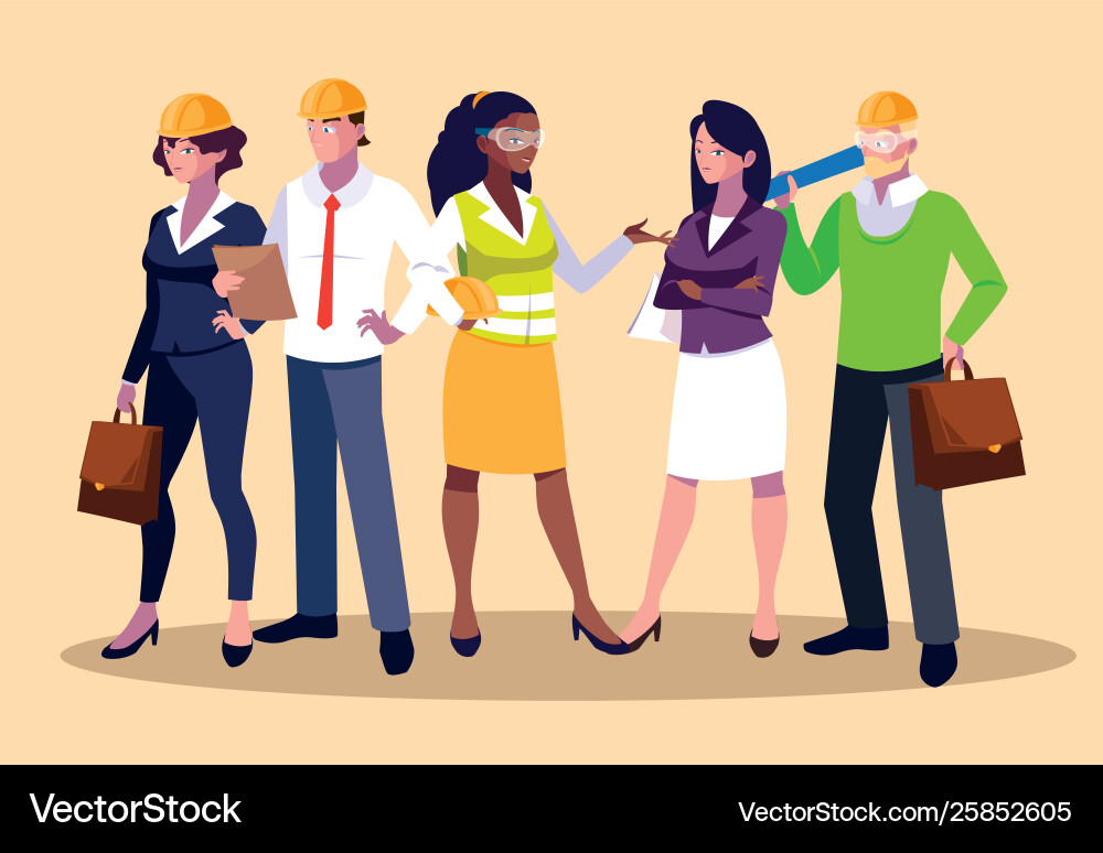 Avatars set professional workers design Royalty Free Vector
