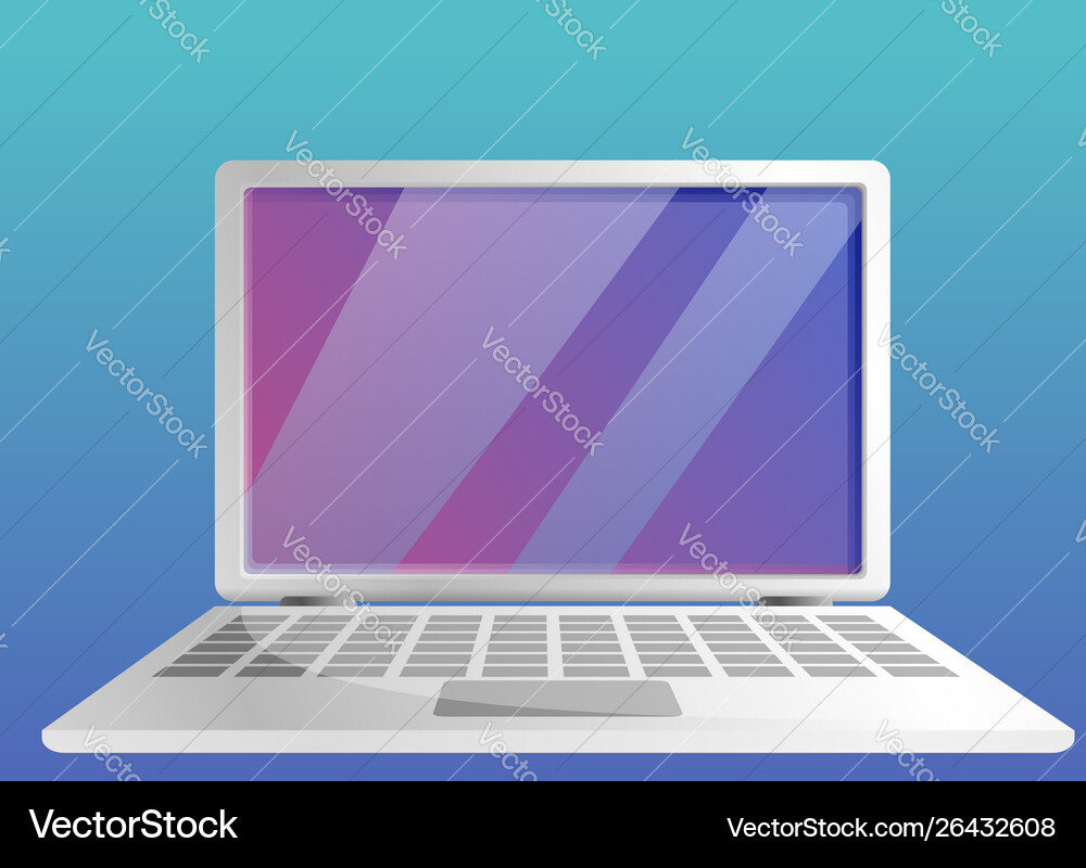 Modern laptop concept banner cartoon style Vector Image