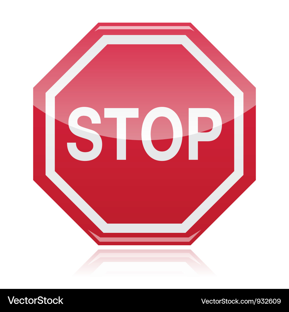 Stop warning road sign Royalty Free Vector Image