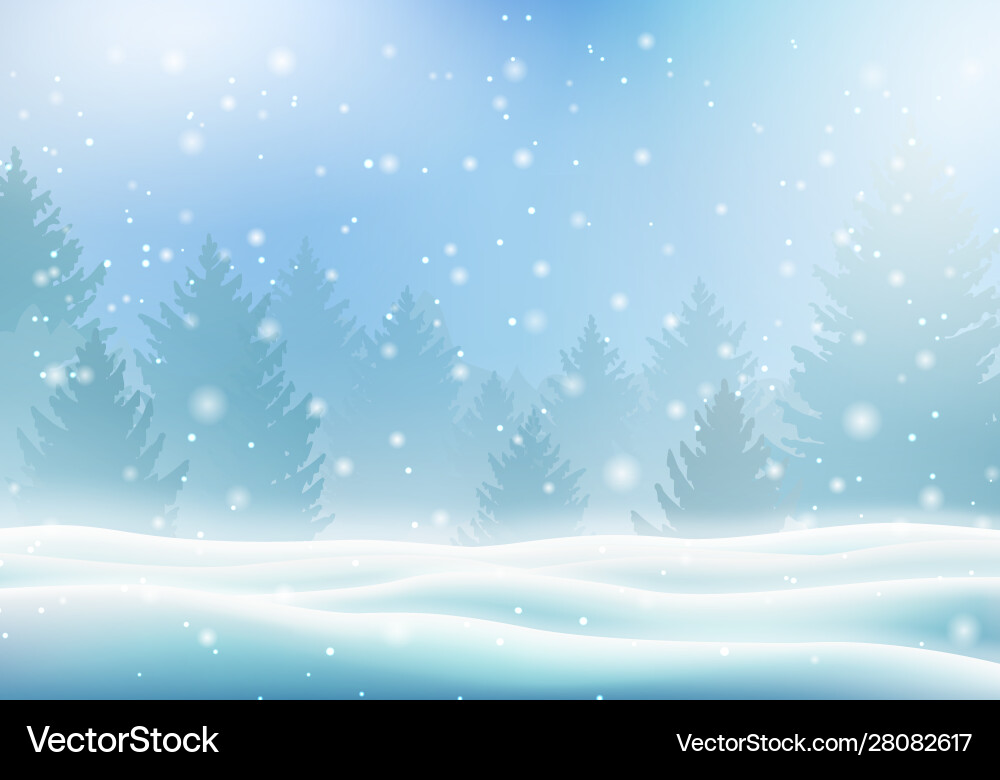 Magic winter background with christmas tree Vector Image