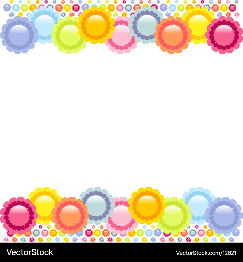 Shiny summer flower border Royalty Free Vector Image