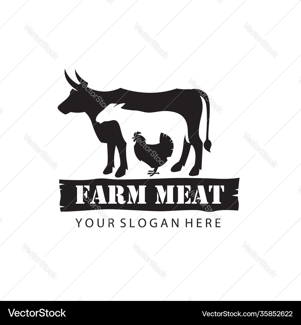 Farm animals label Royalty Free Vector Image - VectorStock