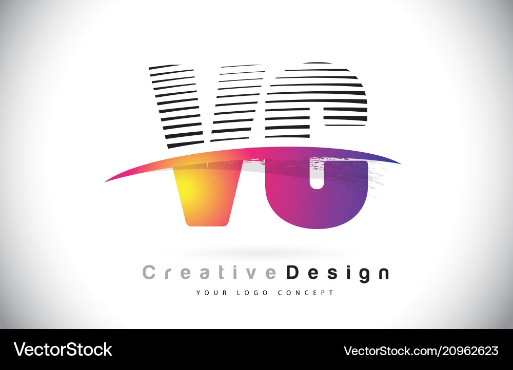 Vc v c letter logo design with creative lines Vector Image