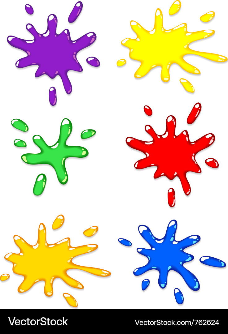 Paintball color splash set Royalty Free Vector Image