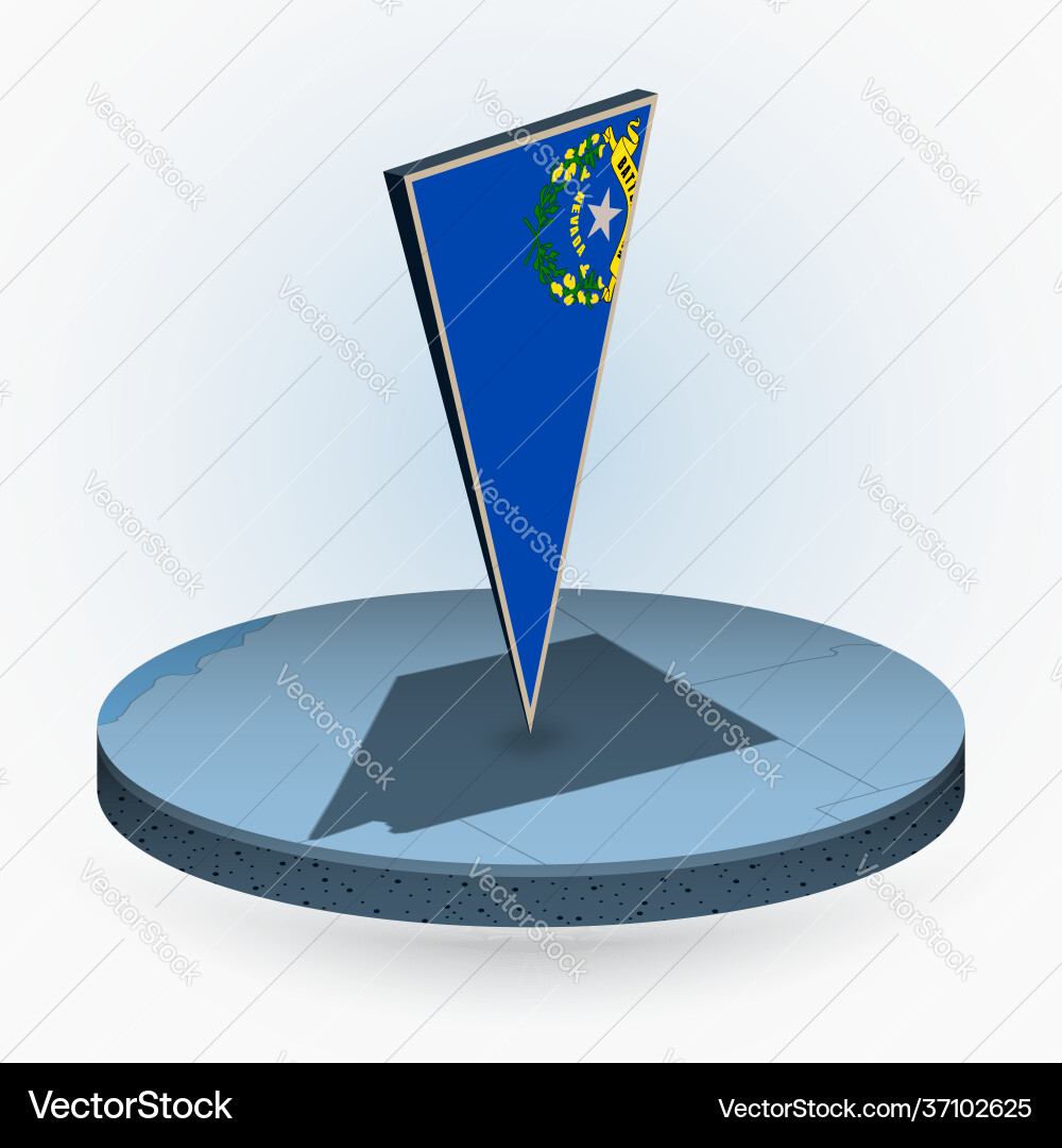 Nevada map in round isometric style Royalty Free Vector