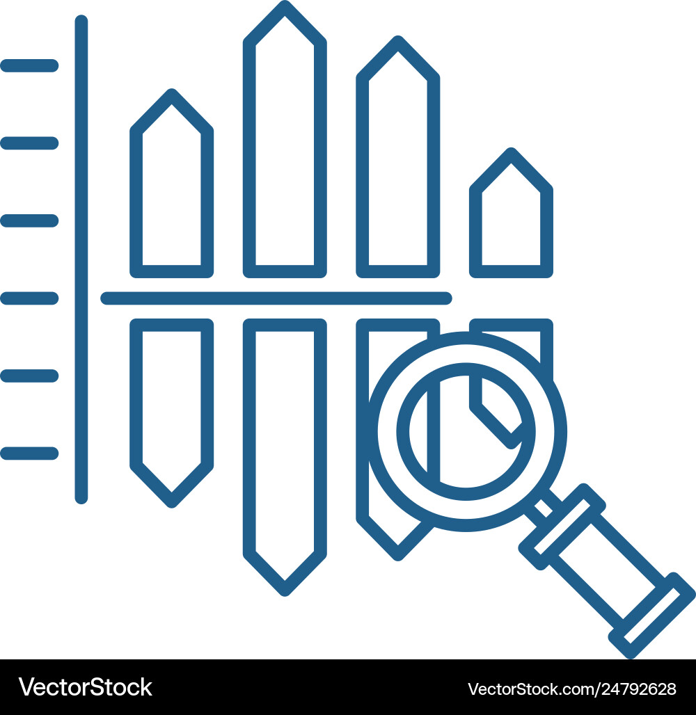 Cost and revenue analysis line icon concept Vector Image