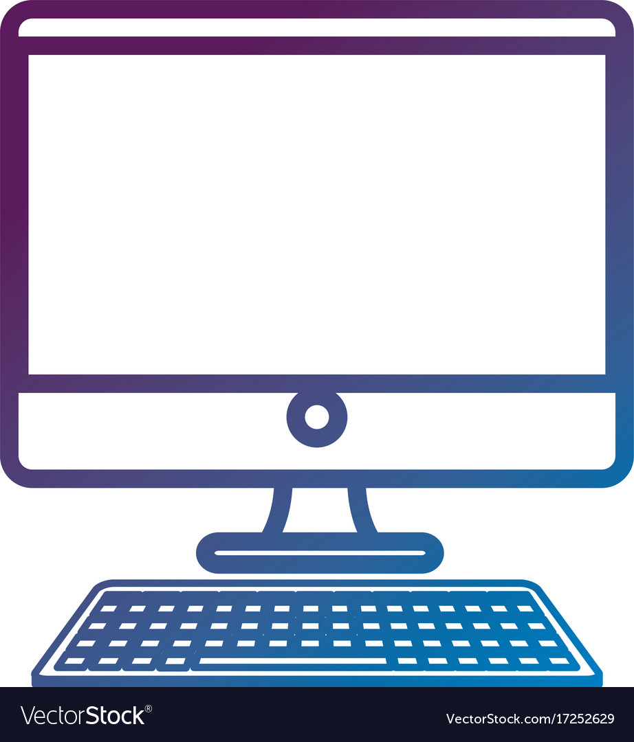 Computer desktop isolated icon Royalty Free Vector Image