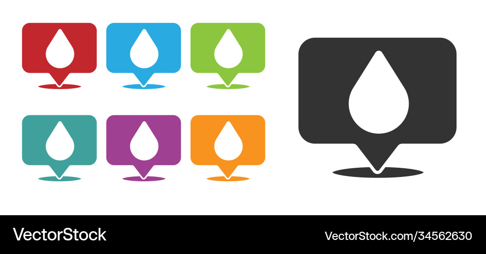 Black water drop with location icon isolated Vector Image