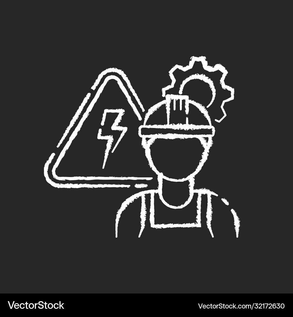 Electrical engineer chalk white icon on black Vector Image