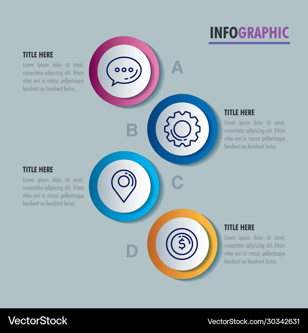 Statistical infographic with business icons Vector Image