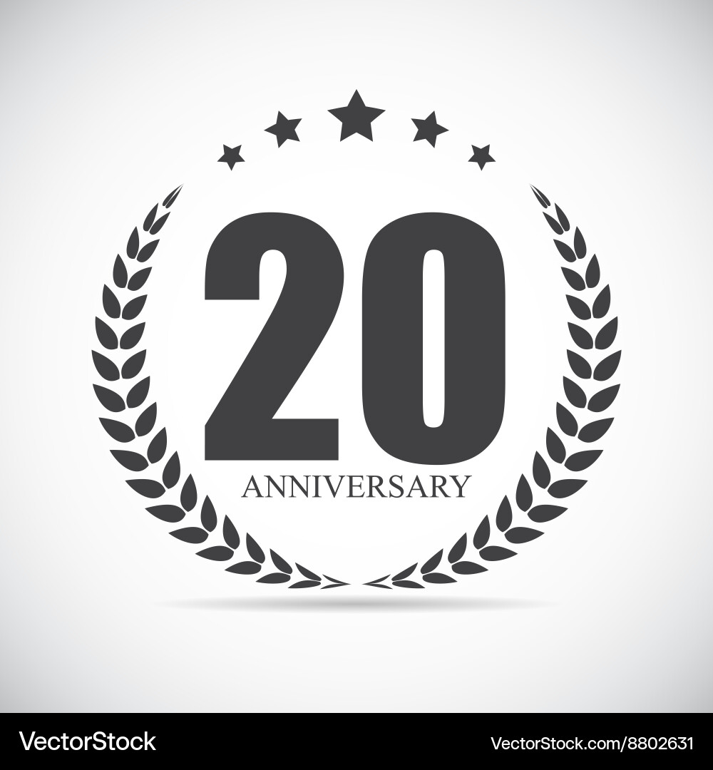 Template Logo 20 Years Anniversary Royalty Free Vector Image