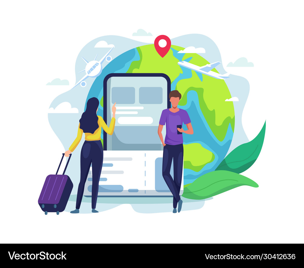 Online booking ticket concept Royalty Free Vector Image
